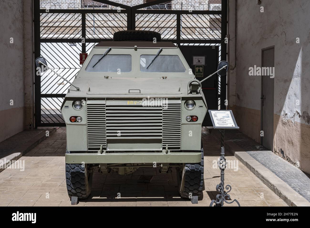 VALENCIA, SPAIN - Oct 01, 2021: A BMU-2 multipurpose military armor at ...