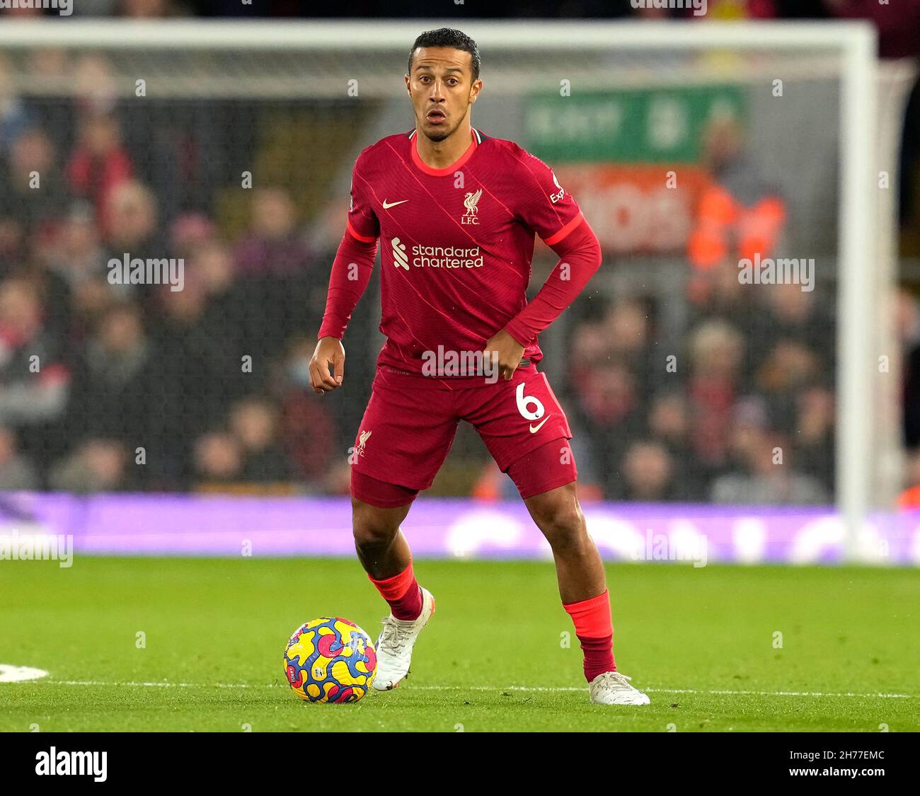 Liverpool, England, 20th November 2021. Thiago Alcantara of Liverpool ...