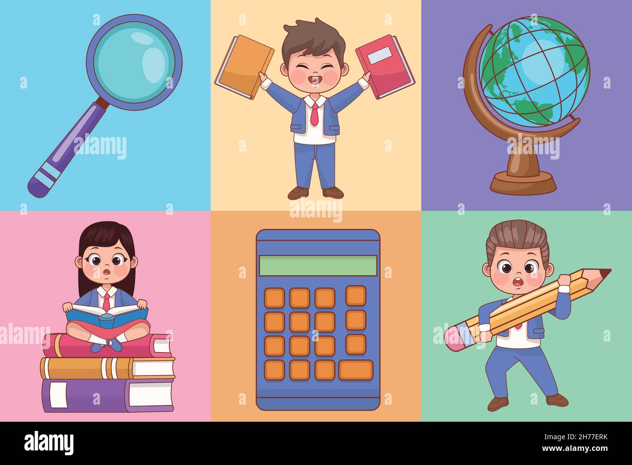 three students school characters Stock Vector Image & Art - Alamy