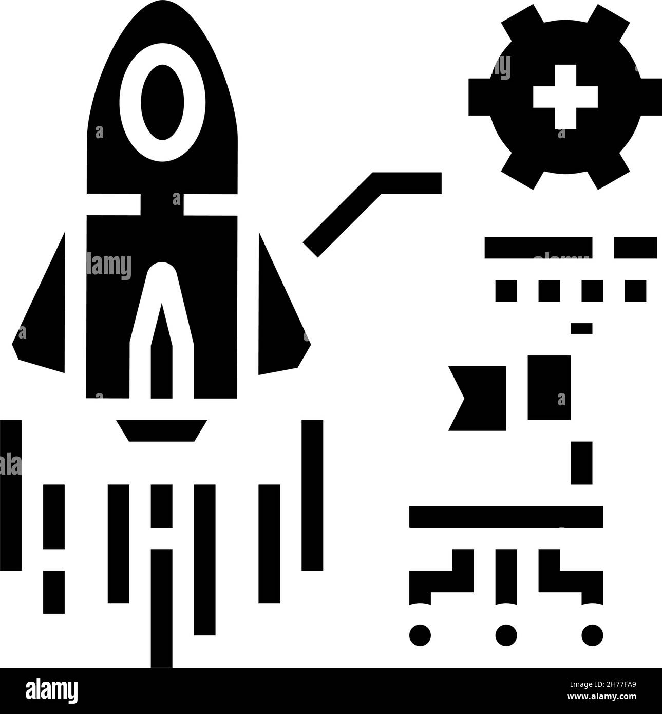 launch startup glyph icon vector illustration Stock Vector Image & Art ...