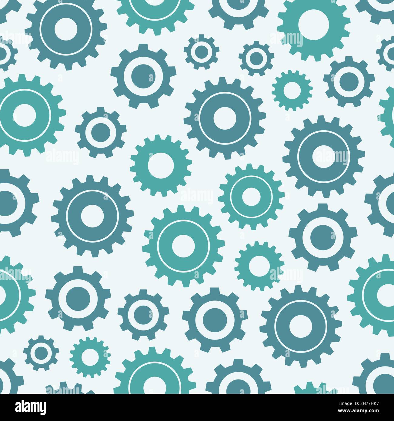 Seamless cogwheel pattern - factory background. Gear shapes in blue ...