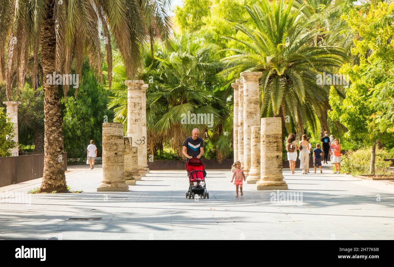 Roman columns in the park in the Spanish city of Valencia Spain Stock ...