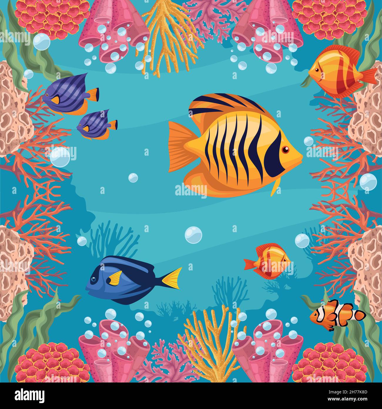 Seven cartoon fish hi-res stock photography and images - Alamy