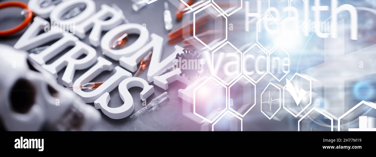 Medical background. Lettering virus. Coronavirus wooden letters ...