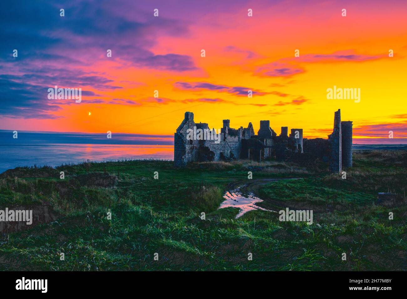The ruins of the historical Slains Castle in Scotland Stock Photo - Alamy
