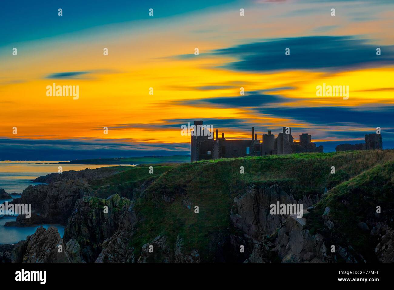 The ruins of the historical Slains Castle in Scotland Stock Photo - Alamy