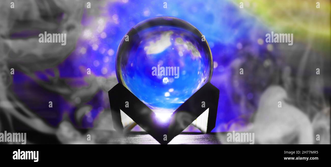 Milky way in magic sphere,Fortune teller,mind power concept. magic ball ...