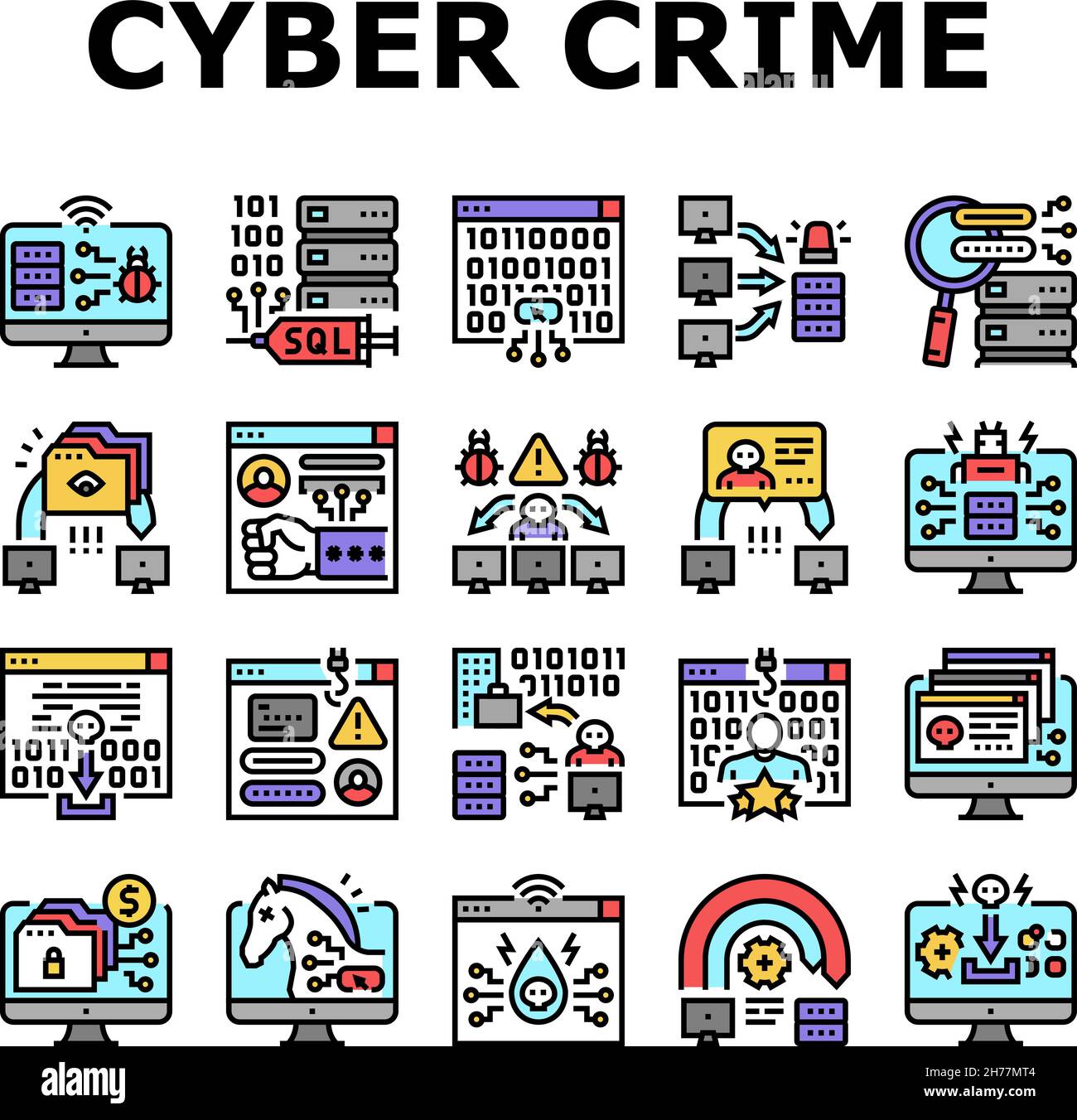 Cyber Crime Internet Business Icons Set Vector Stock Vector Image & Art ... Cyber Crime Internet Business Icons Set Vector Stock Vector Image & Art ...