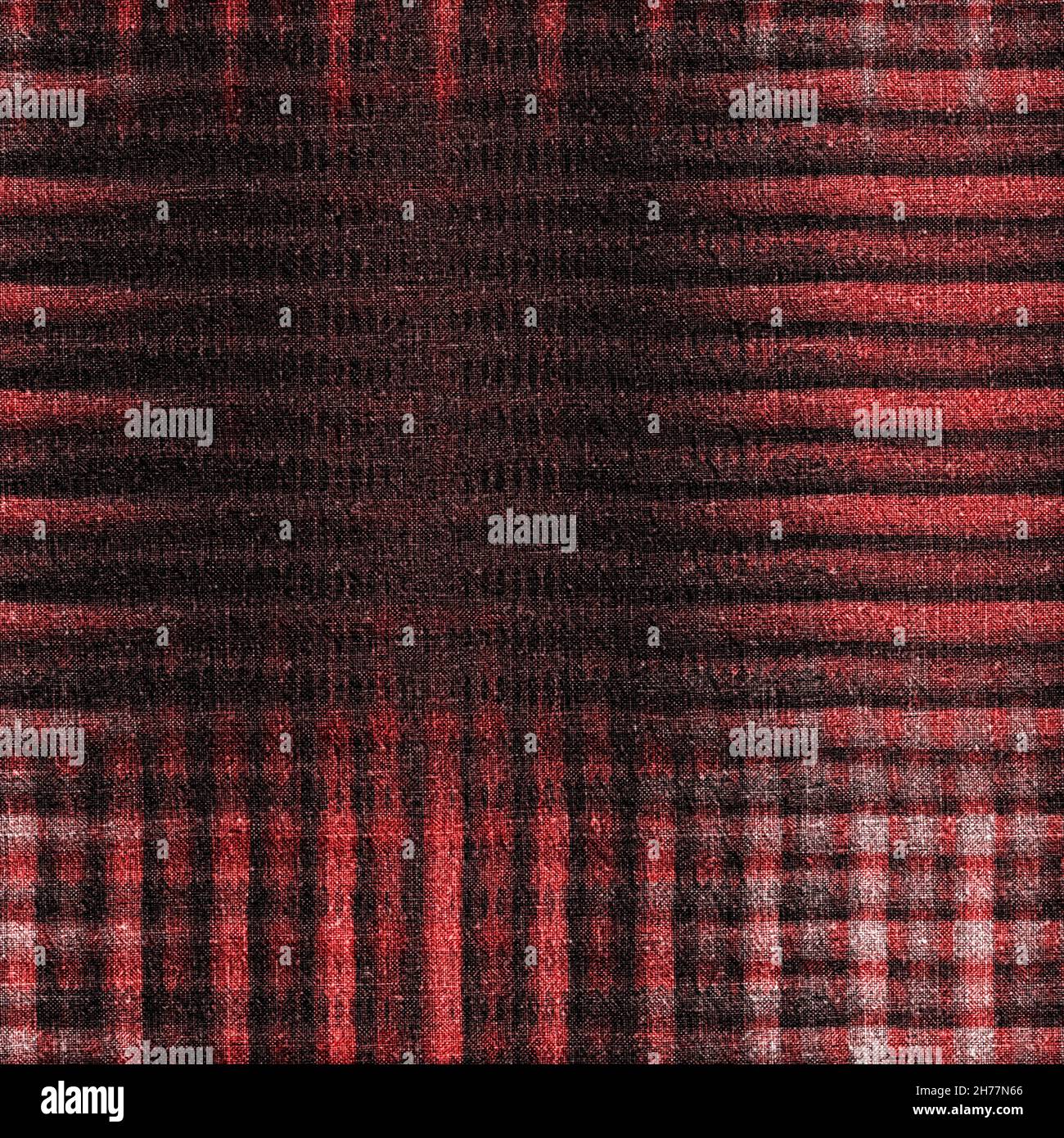 Retro red black buffalo plaid check seamless pattern. Traditional ...