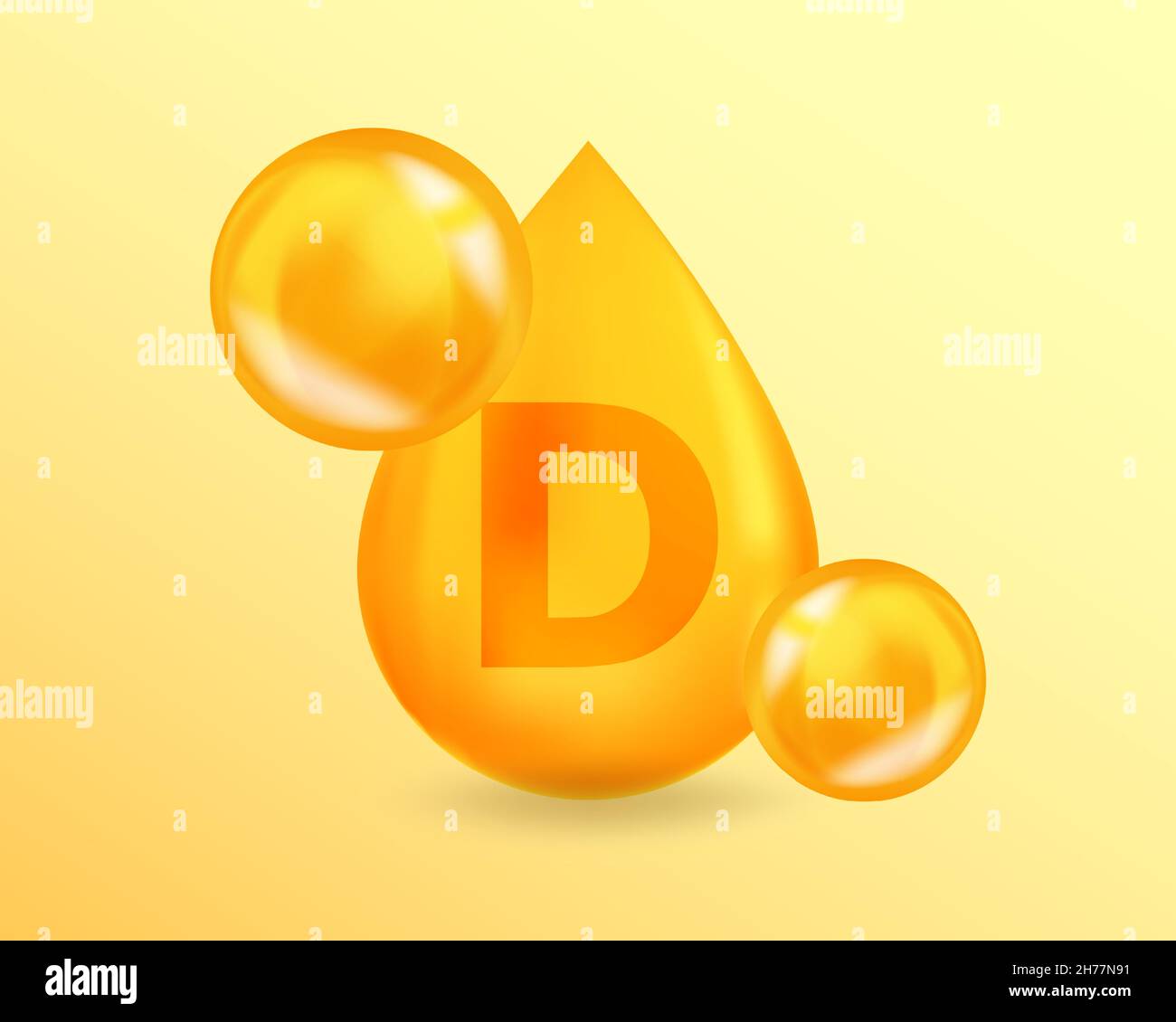 Vitamin D. Realistic D Vitamin drop design. 3D Vitamin complex ...