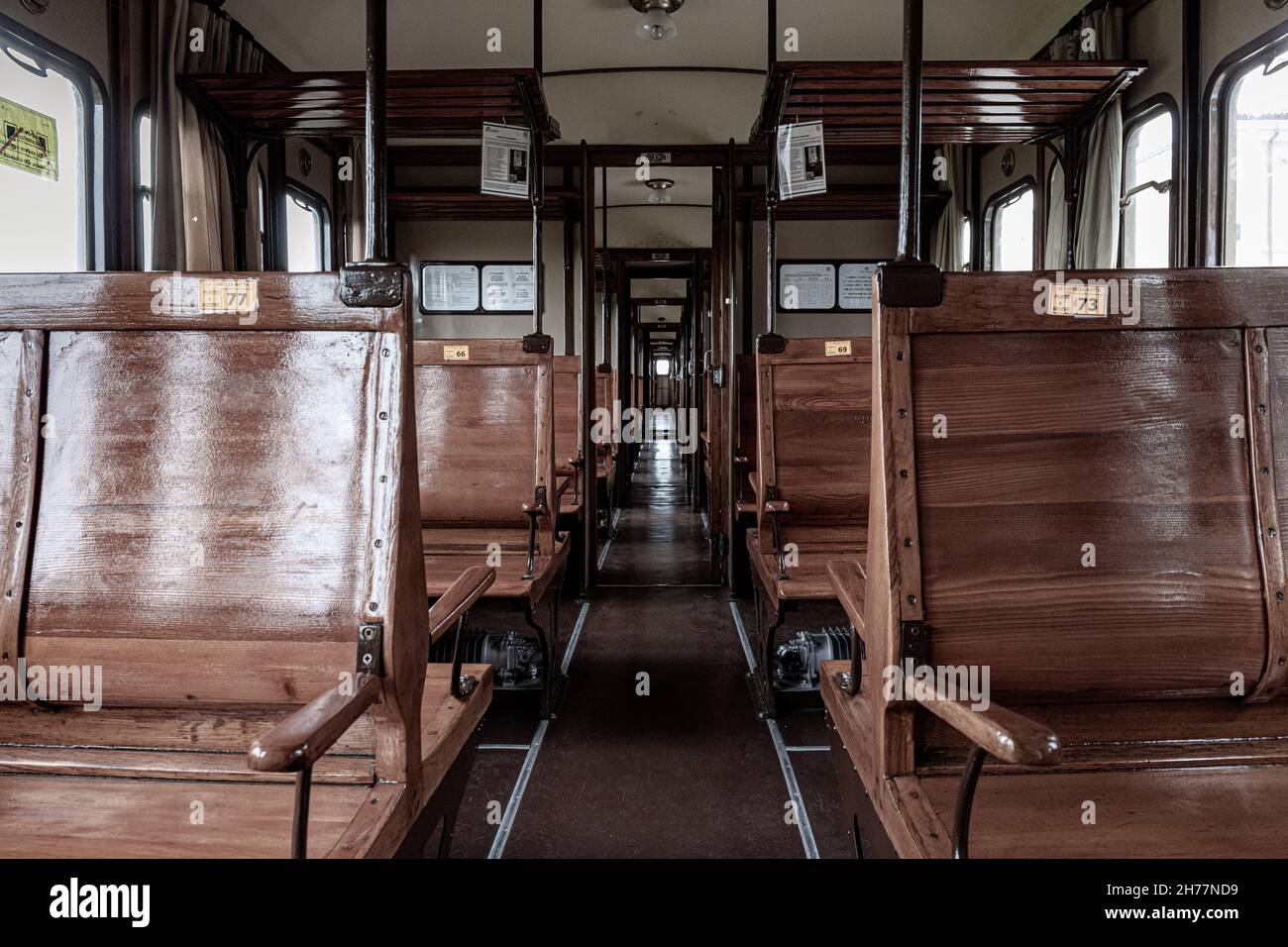 A historic steam train carriage interior Stock Photo - Alamy