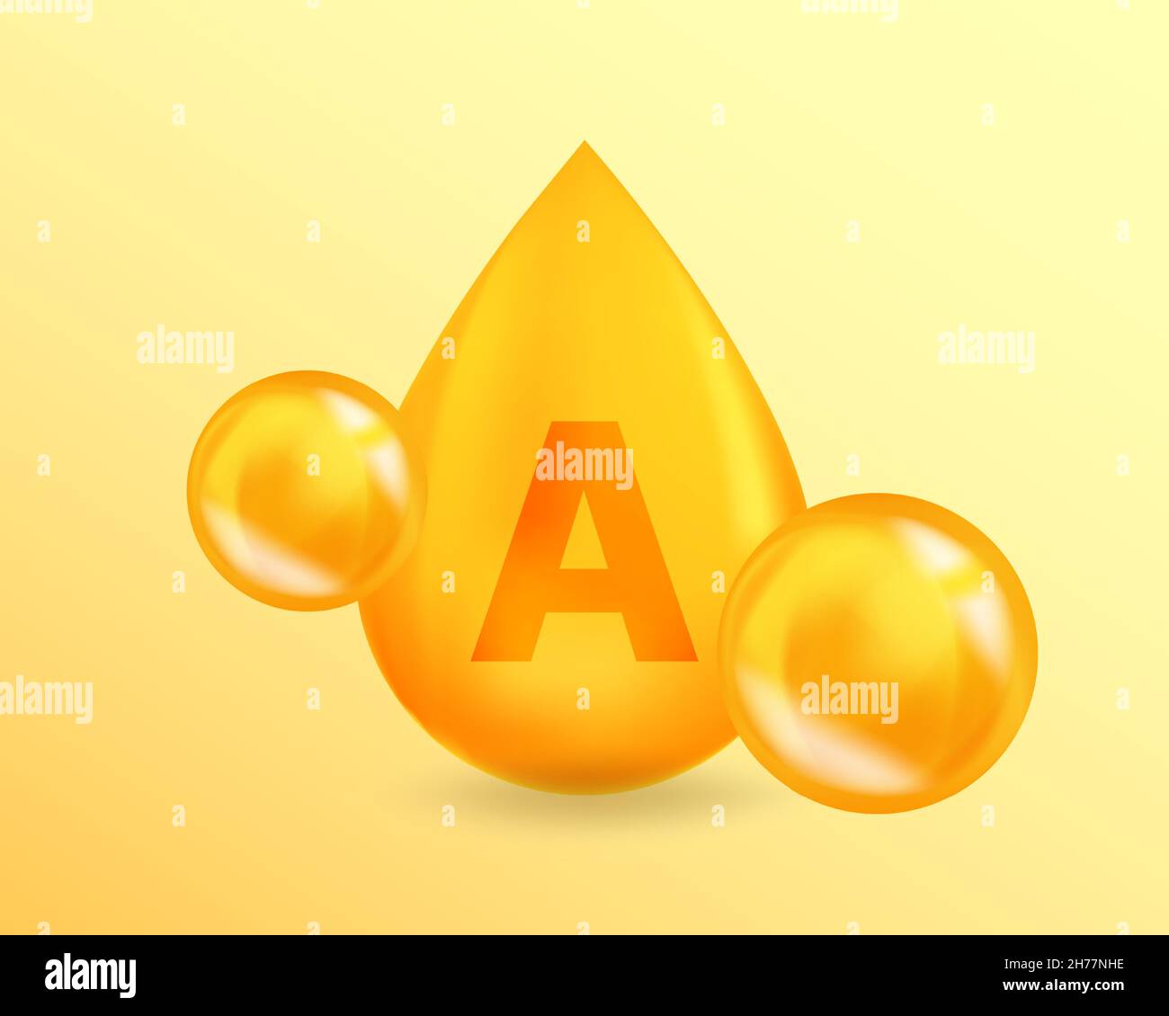 Vitamin A Retinol. Realistic Vitamin drop A Retinol design. 3D Vitamin ...