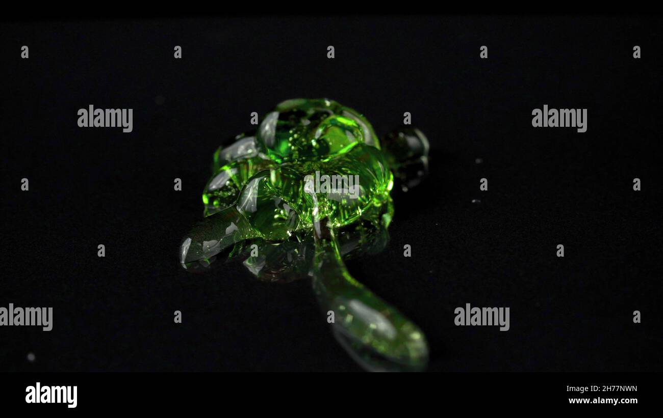 Close-up photo of squeezed green transparent balm Stock Photo - Alamy