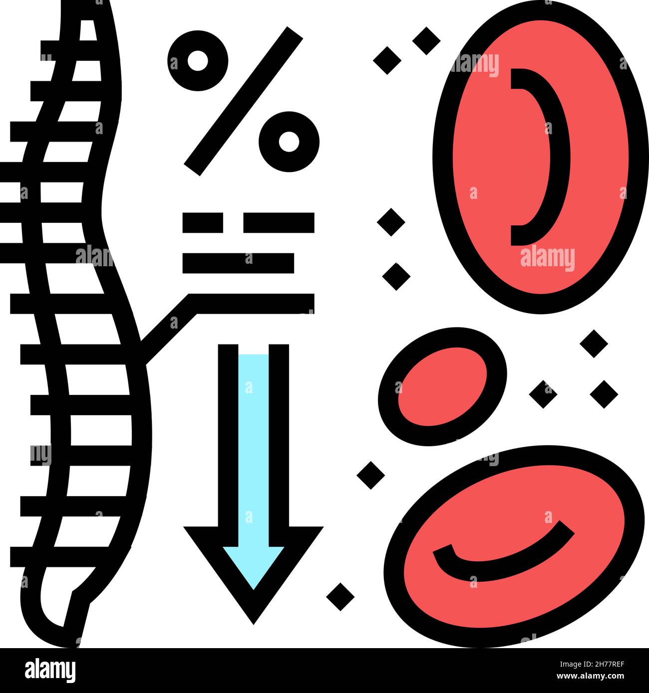 aplastic anemia disease color icon vector illustration Stock Vector ...
