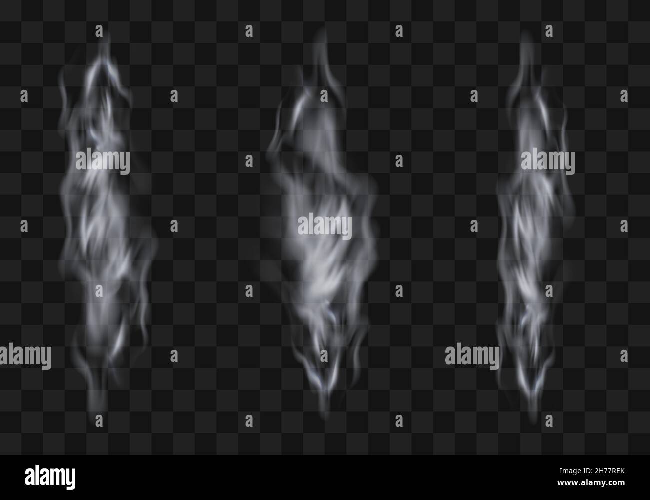 Collection of transparent smoke, steam.Vertical design element ...