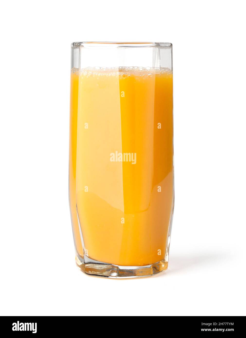 Orange juice in highball glass. Isolated on white background. with clipping path Stock Photo - Alamy
