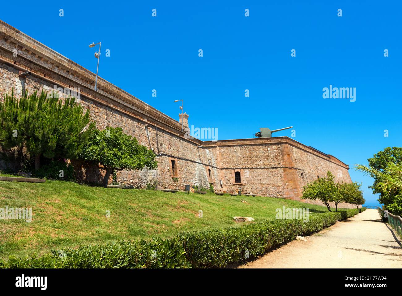Montjuic Castle (1640), ancient military fortress on the top of the ...