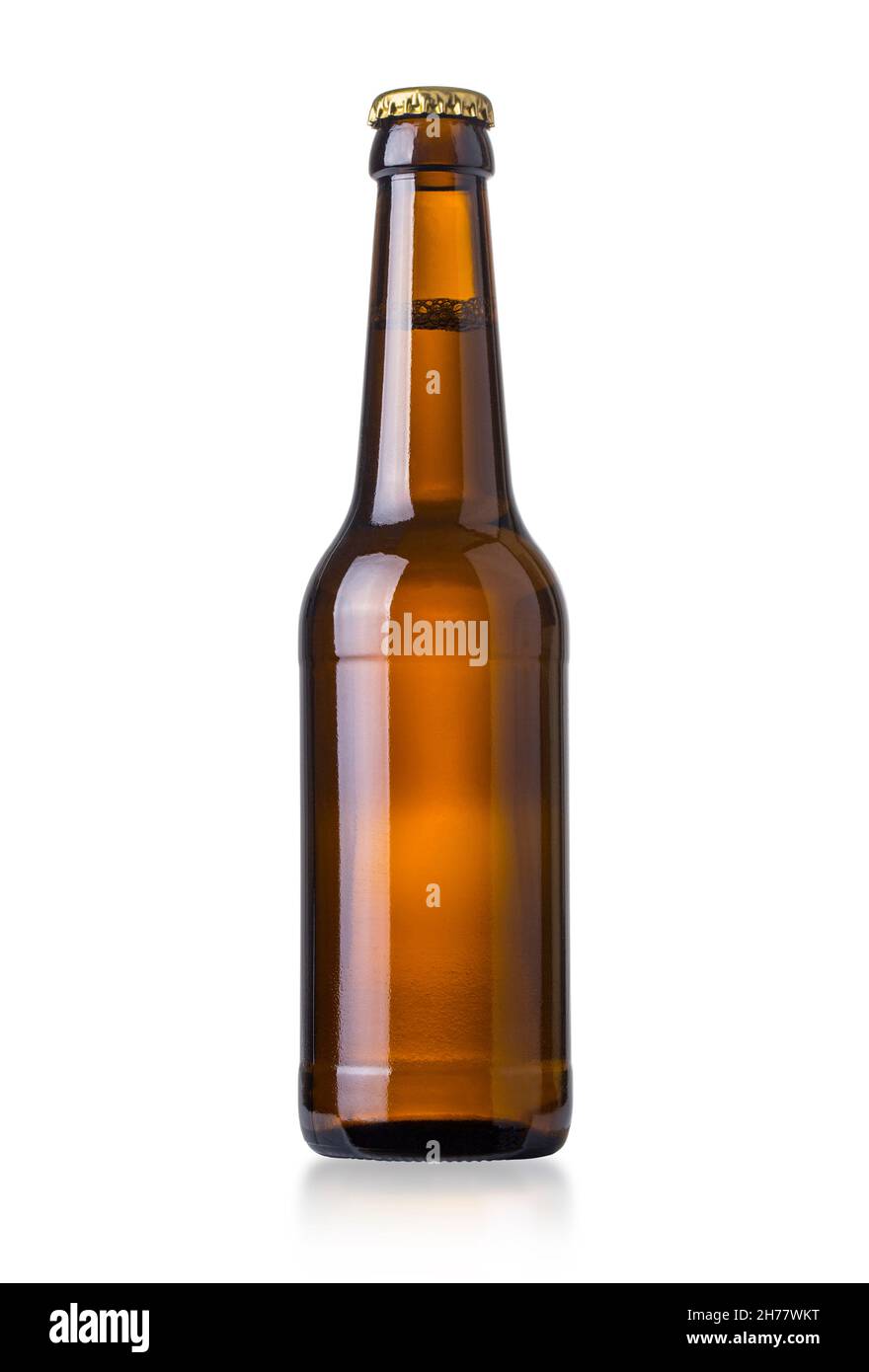 brown beer bottle isolated on white background with clipping path Stock ...