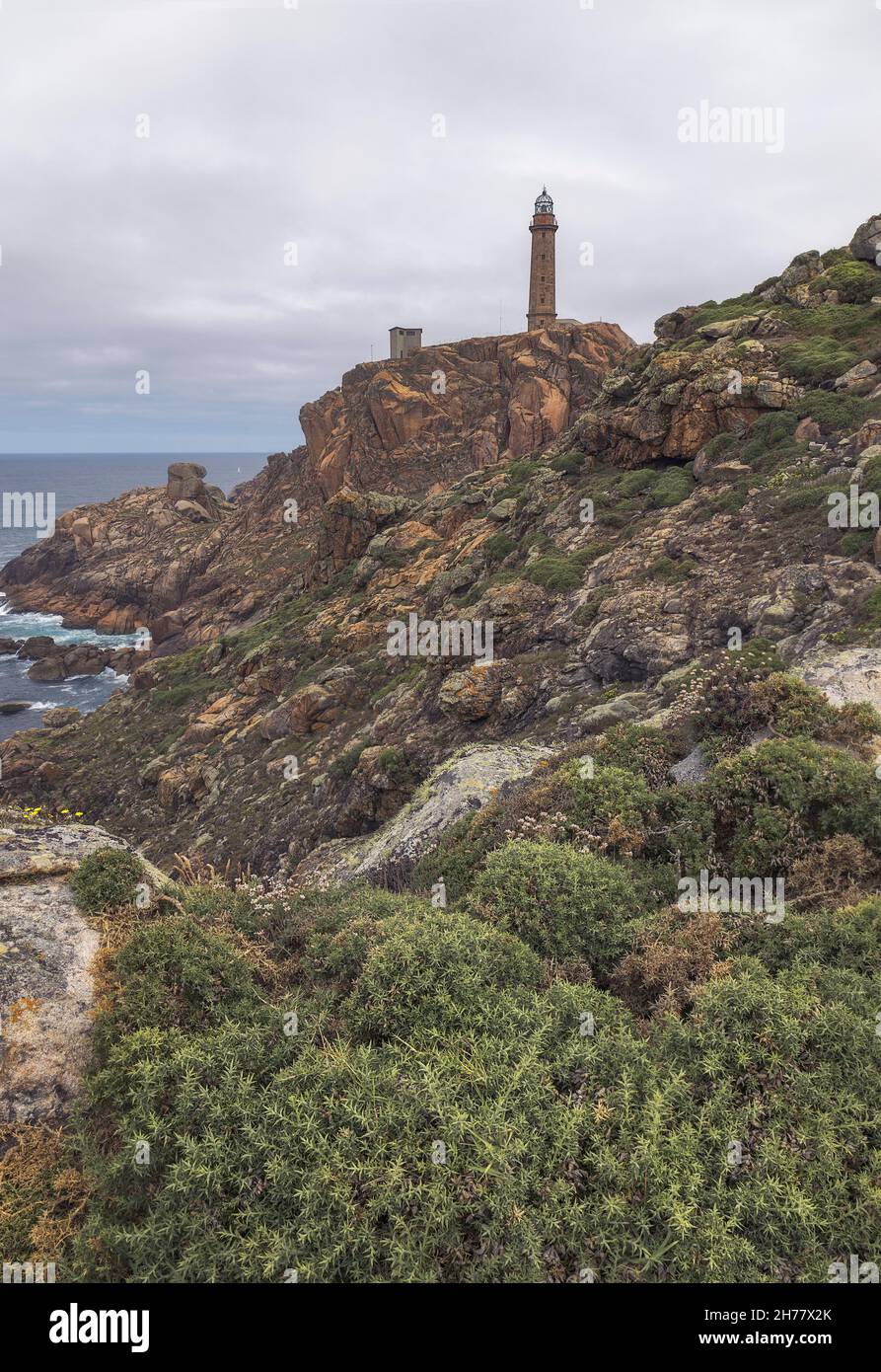 Cabo Vilan Lighthouse in Death Coast, Galicia, Spain Stock Photo - Alamy