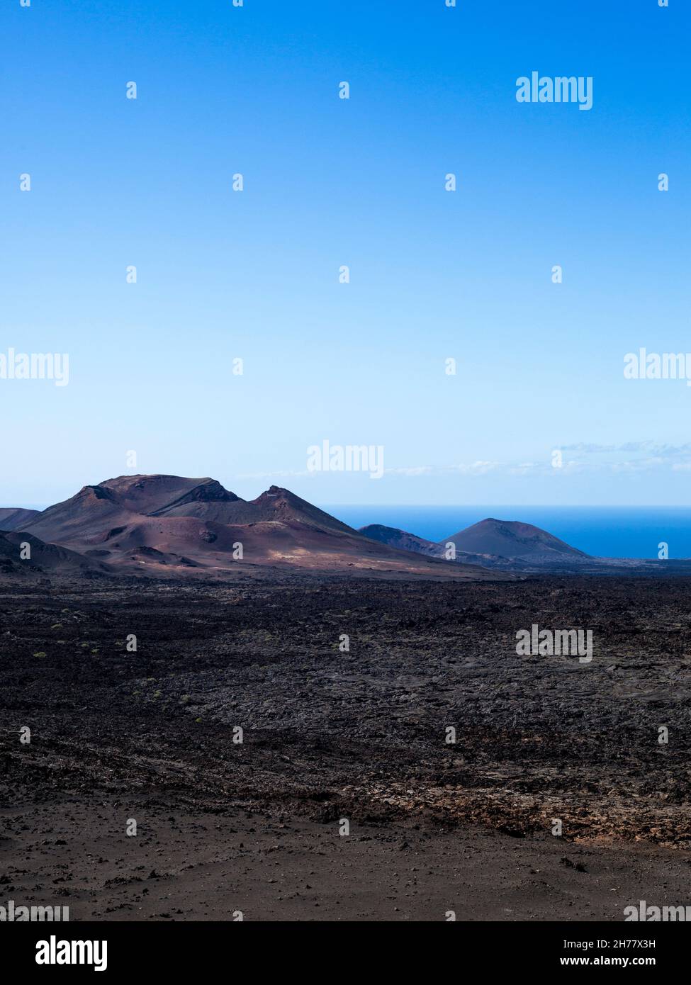 Timanfaya Volcano in Timanfaya National Park in Lanzarote Stock Photo ...