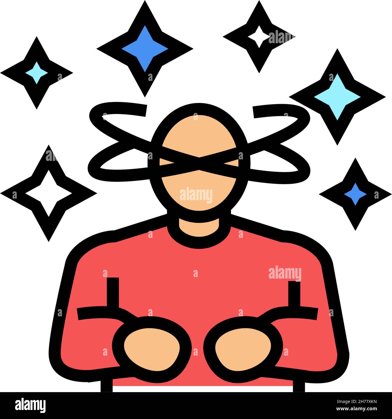 dizziness or lightheadedness color icon vector illustration Stock ...