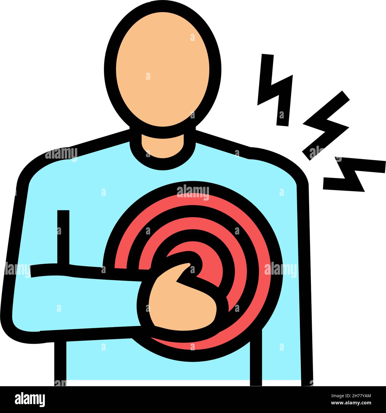chest pain color icon vector illustration Stock Vector Image & Art - Alamy