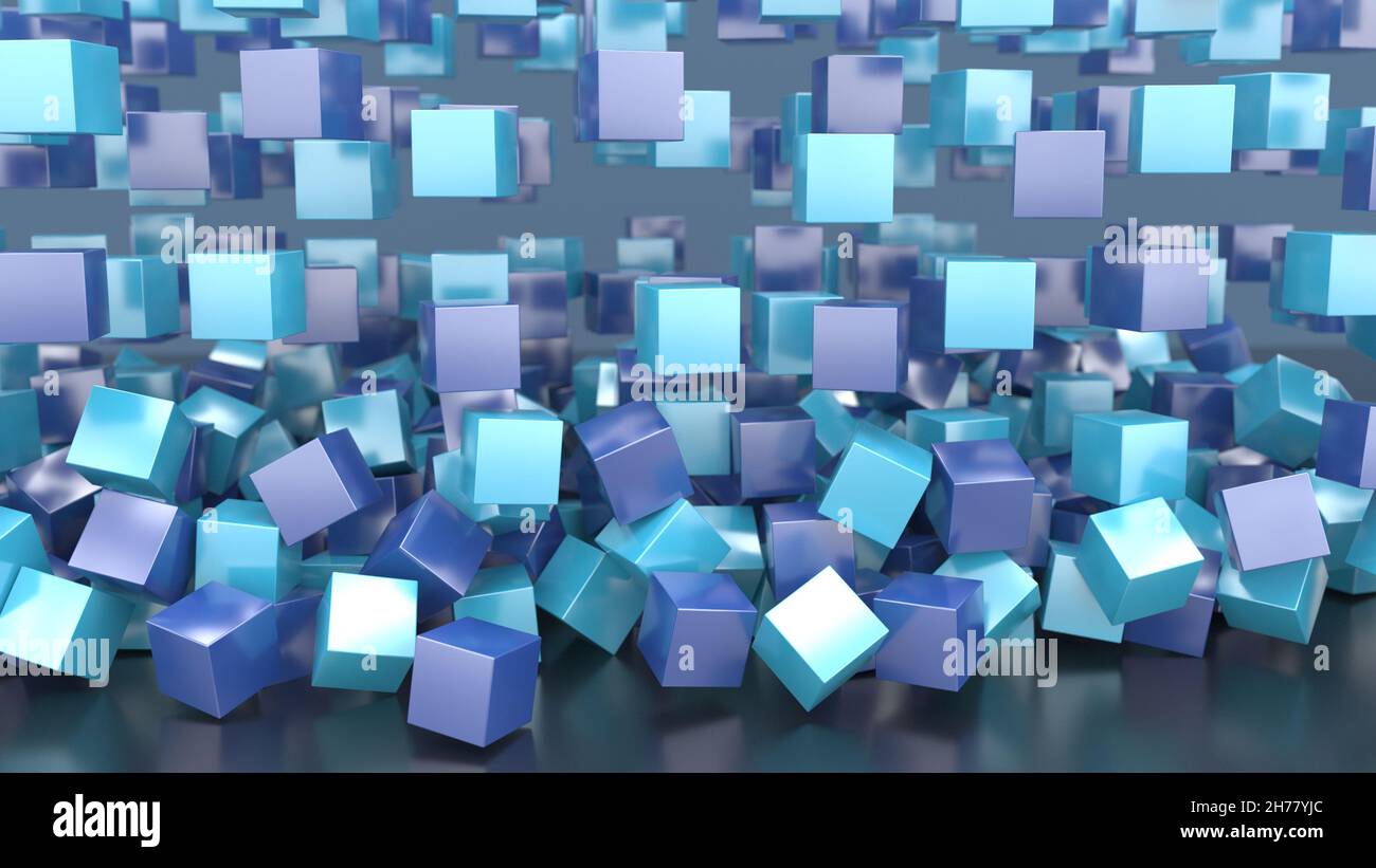 3d rendering. Abstract background with cubes of different colors Stock ...