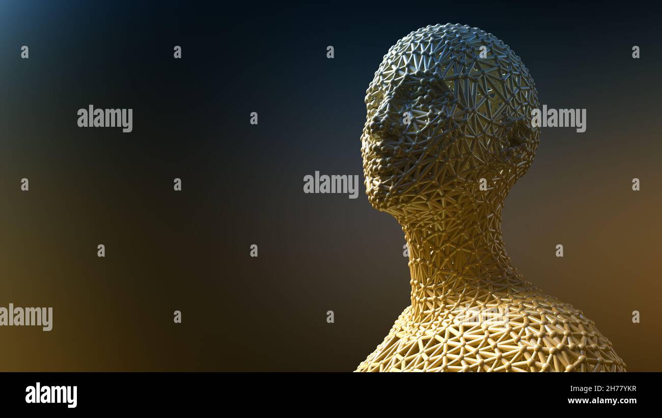 3d render. Head Human shattered portrait Stock Photo - Alamy
