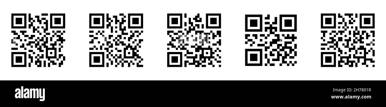 Scan QR code icon set. Digital scanning QR code. Can use for web and ...