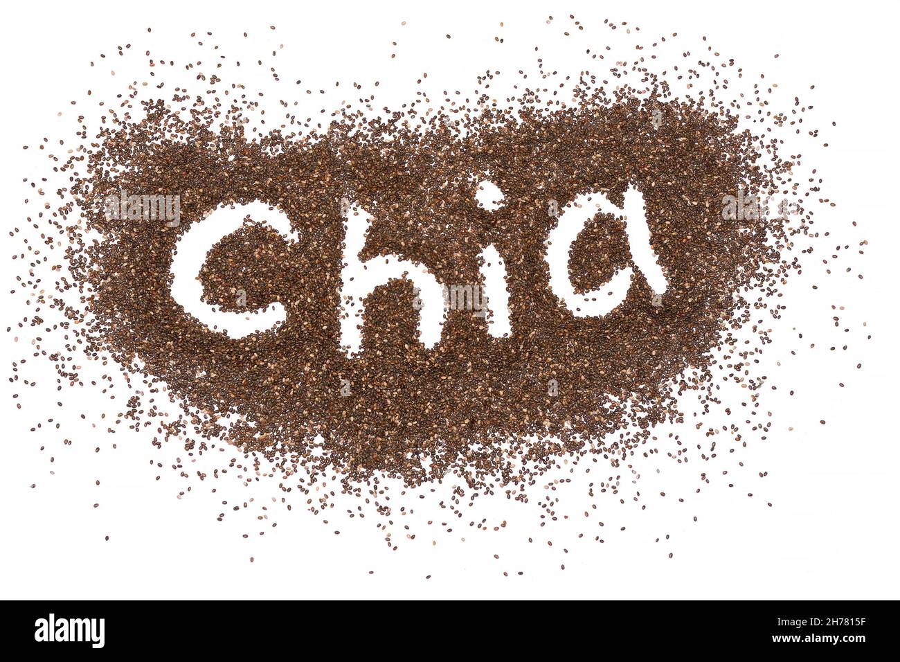Chia sign word made of Organic natural seeds isolated on white ...