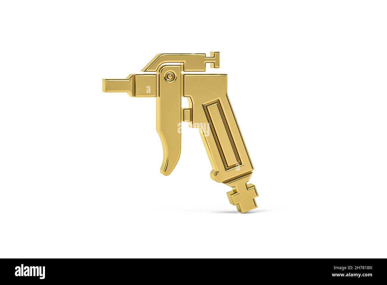 Golden 3d air compressor icon isolated on white background - 3D render ...