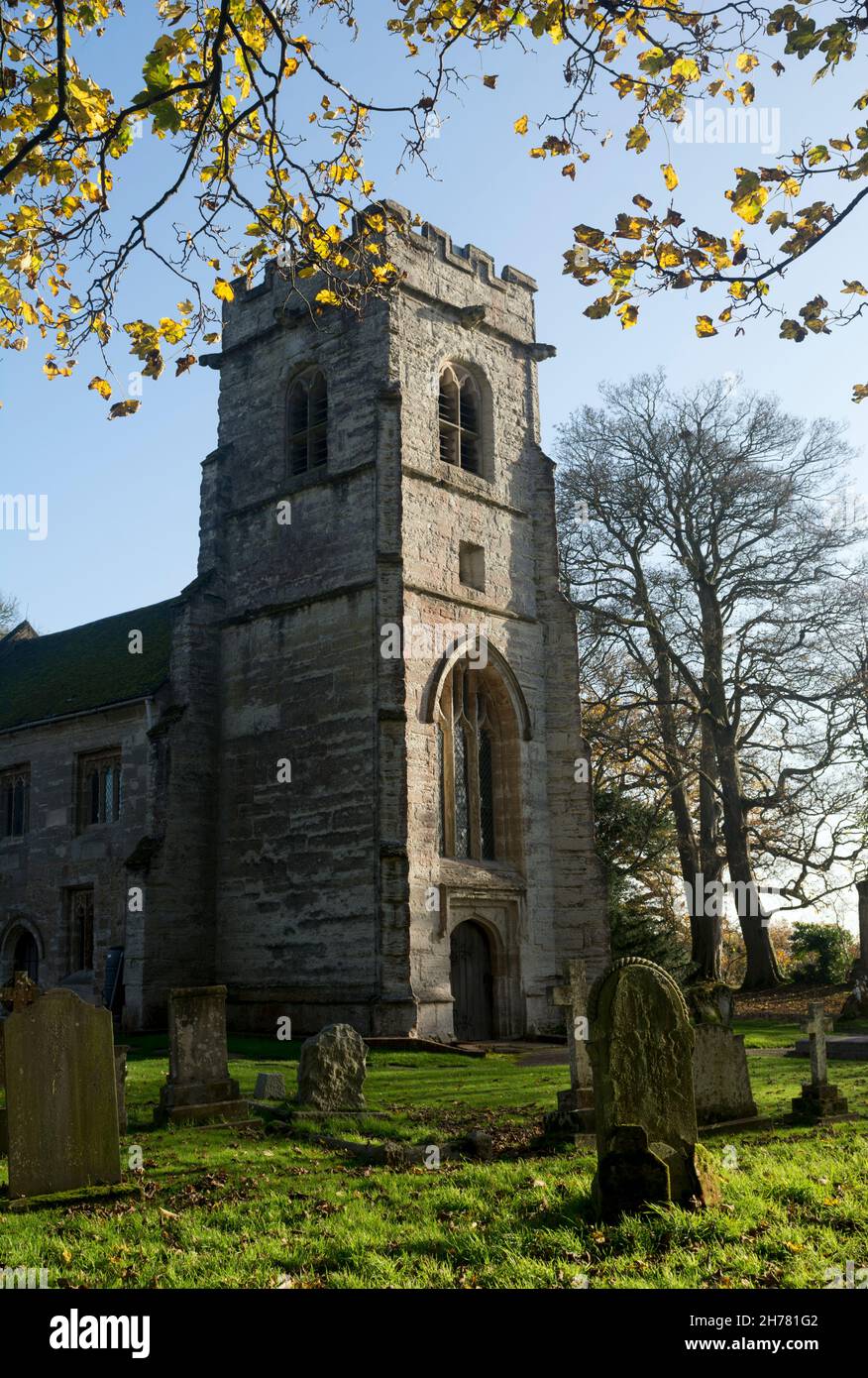 St. Michael`s Church in autumn, Baddesley Clinton, Warwickshire ...