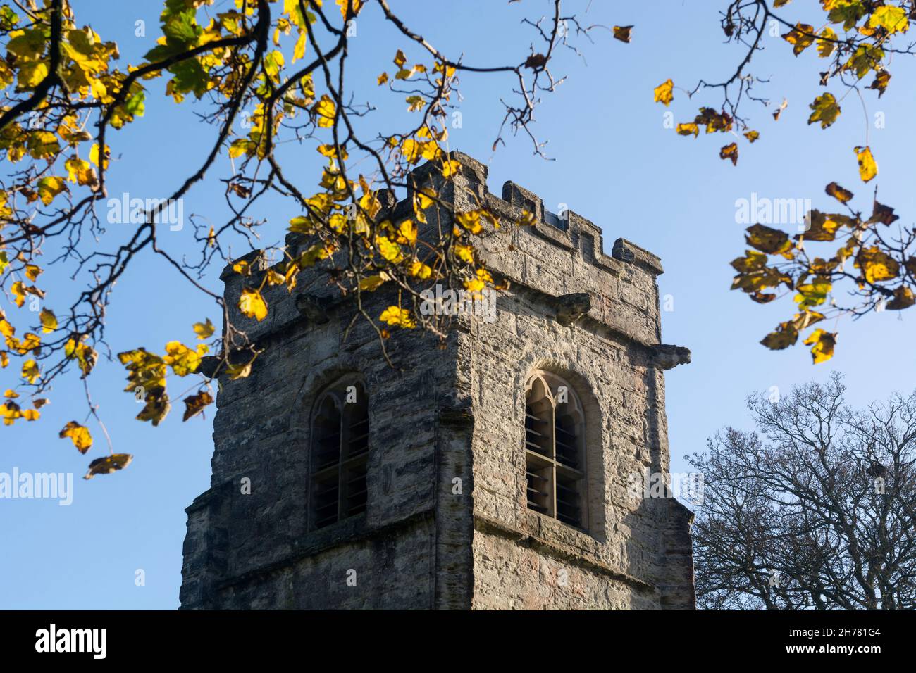St. Michael`s Church in autumn, Baddesley Clinton, Warwickshire ...