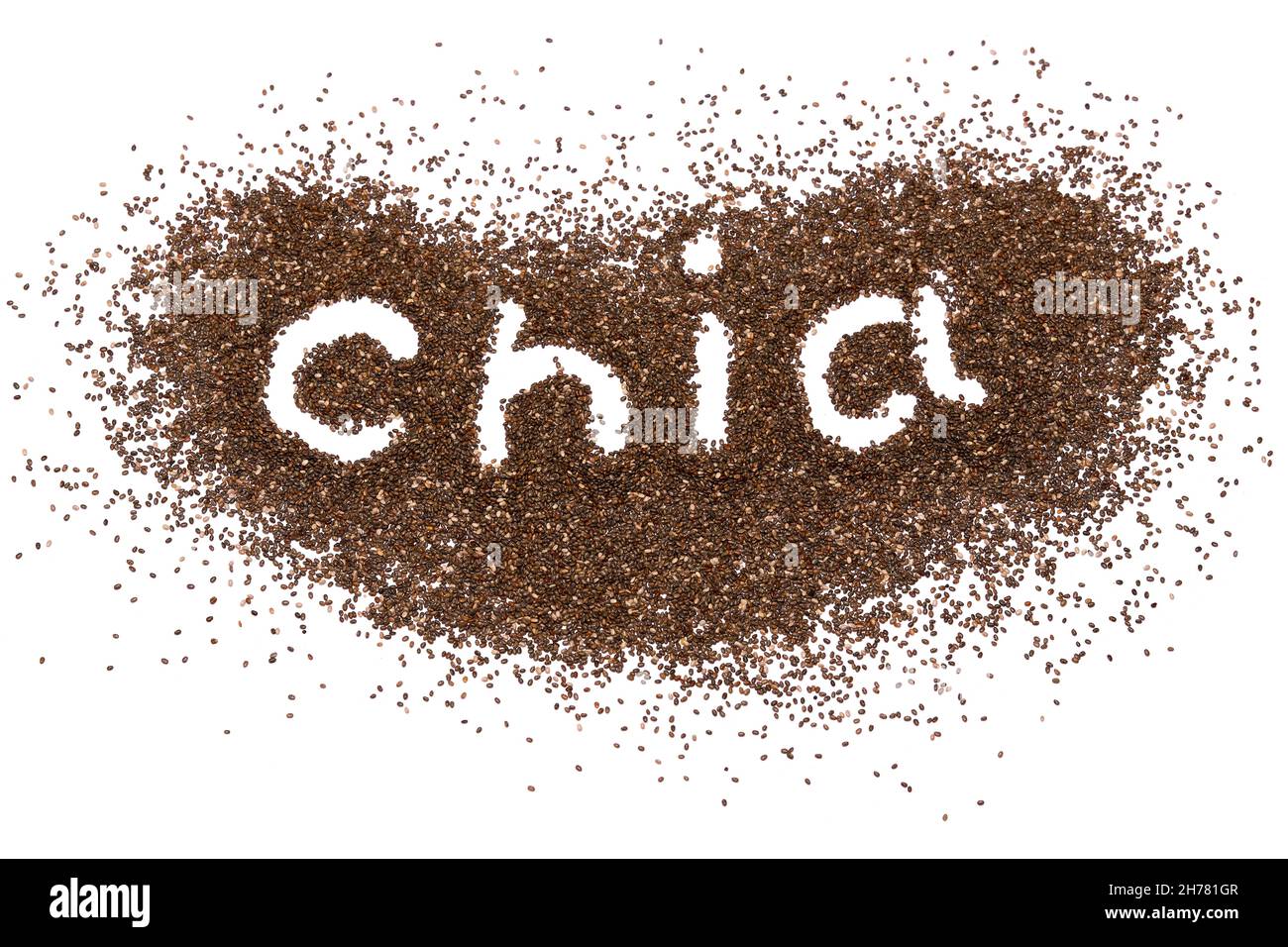 Chia sign word made of Organic natural seeds isolated on white ...