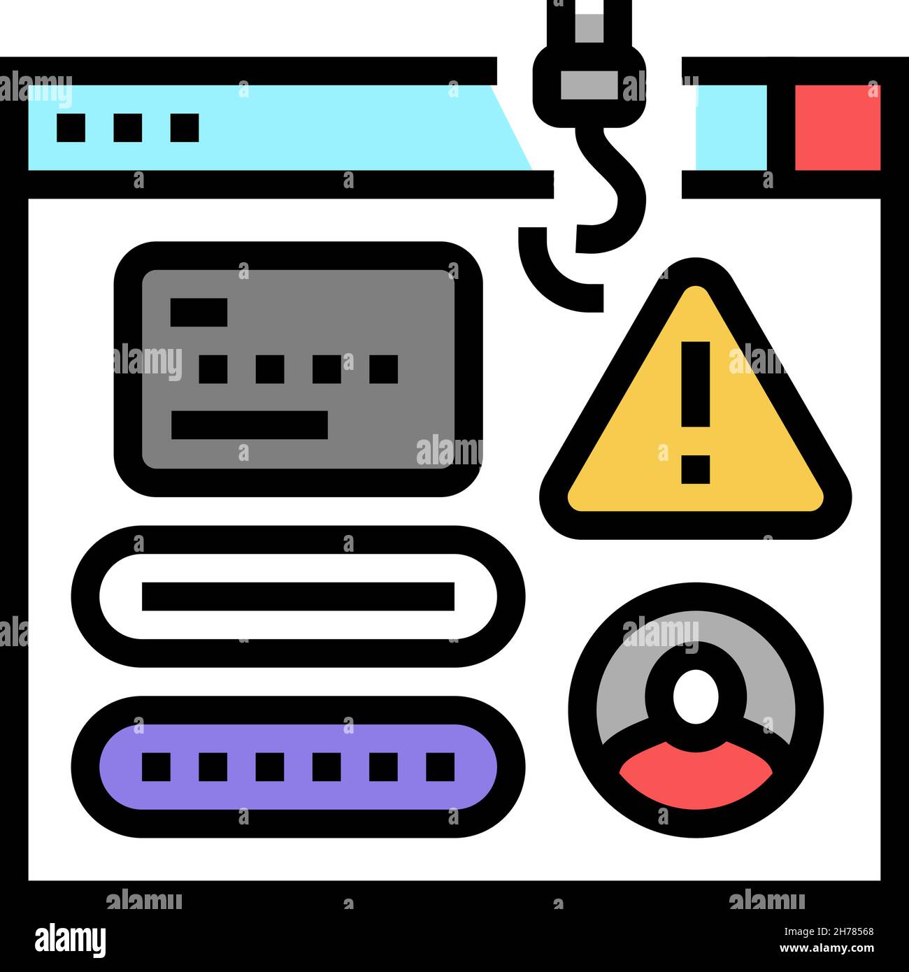 phishing attacks color icon vector illustration Stock Vector Image ...