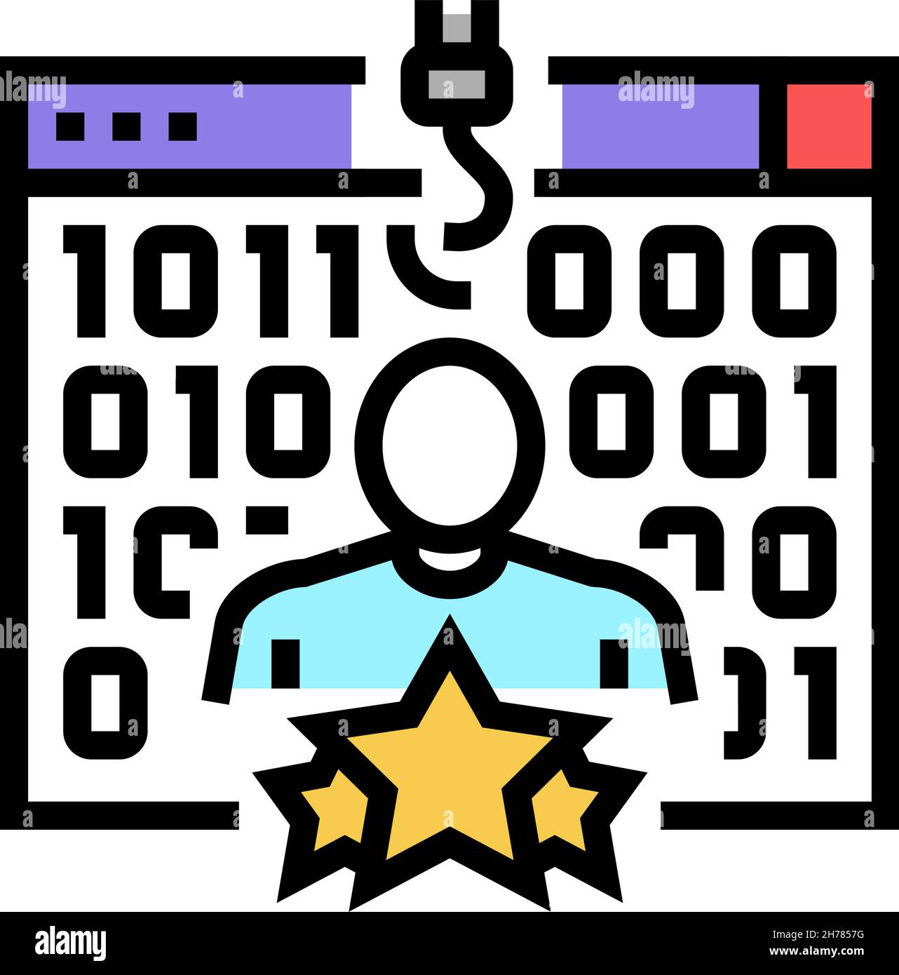 whale phishing attacks color icon vector illustration Stock Vector ...