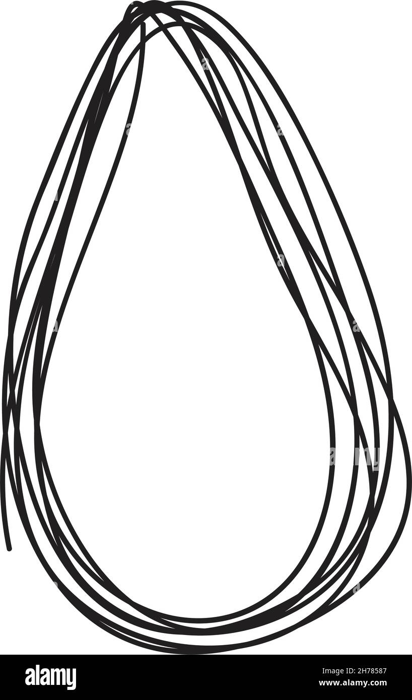 Hand drawn drop doodle, sketch scribble element, pencil art design ...