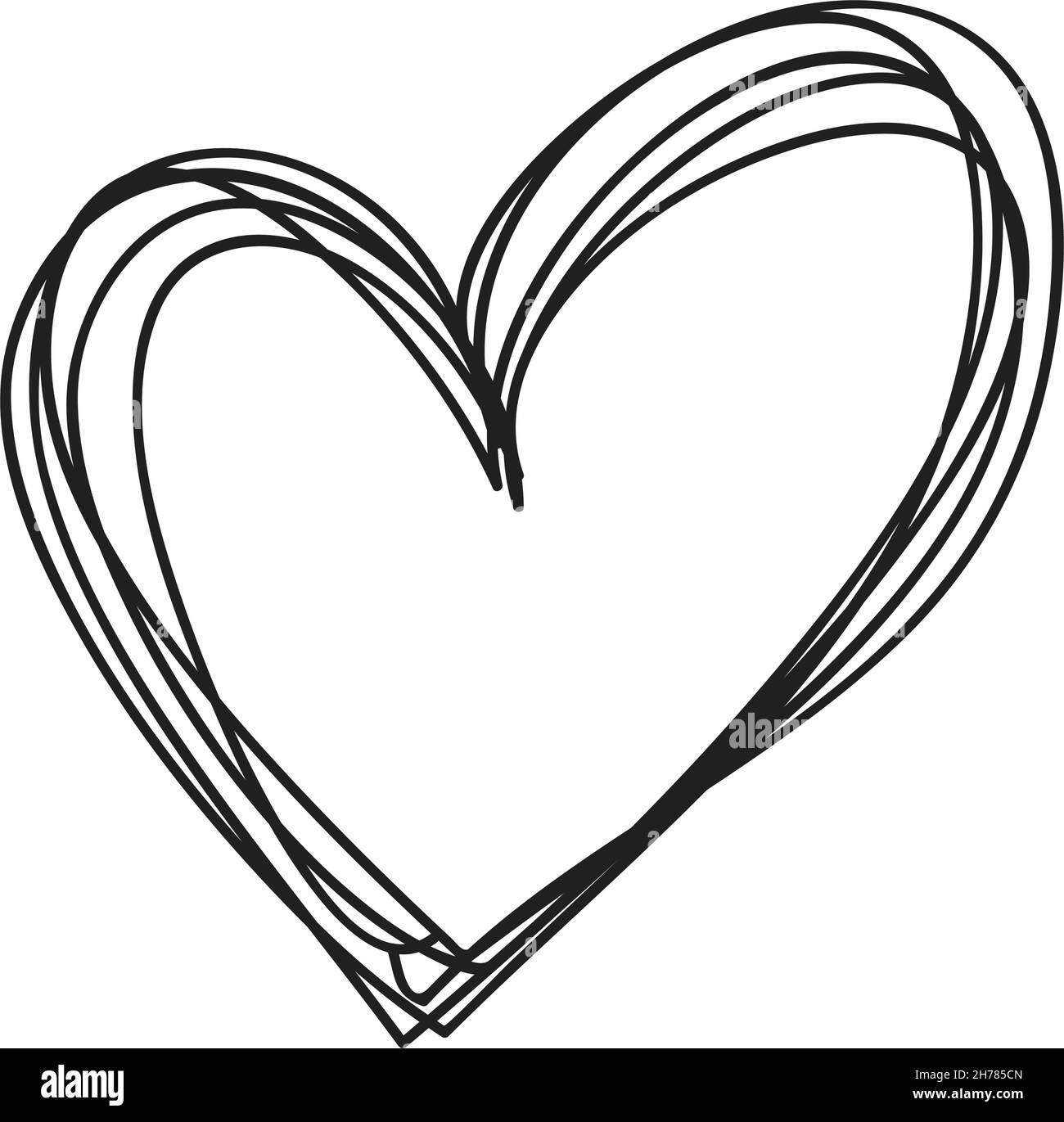 Hand Drawn Heart Outline Abstract Vector Hand Drawing Of A Heart That