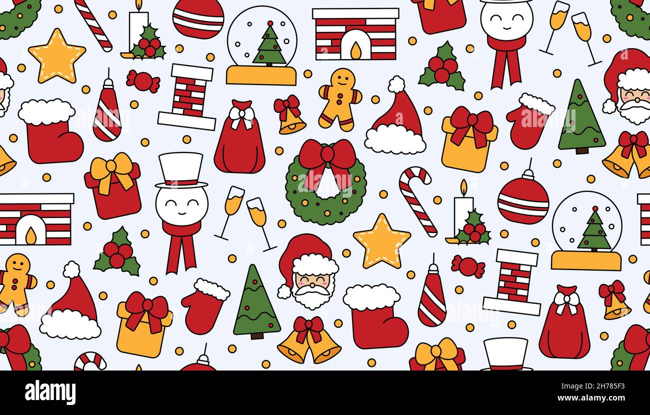 Seamless repeating pattern with Christmas and Happy New Year symbols ...