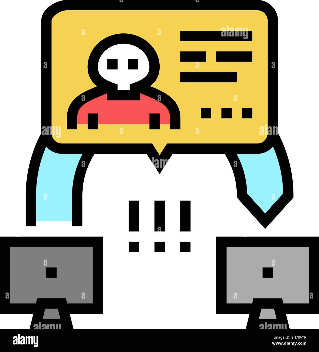 man in middle attacks color icon vector illustration Stock Vector Image ...