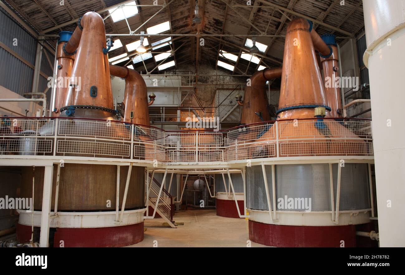 The Distillation Stills of a Whisky Distillery Stock Photo - Alamy