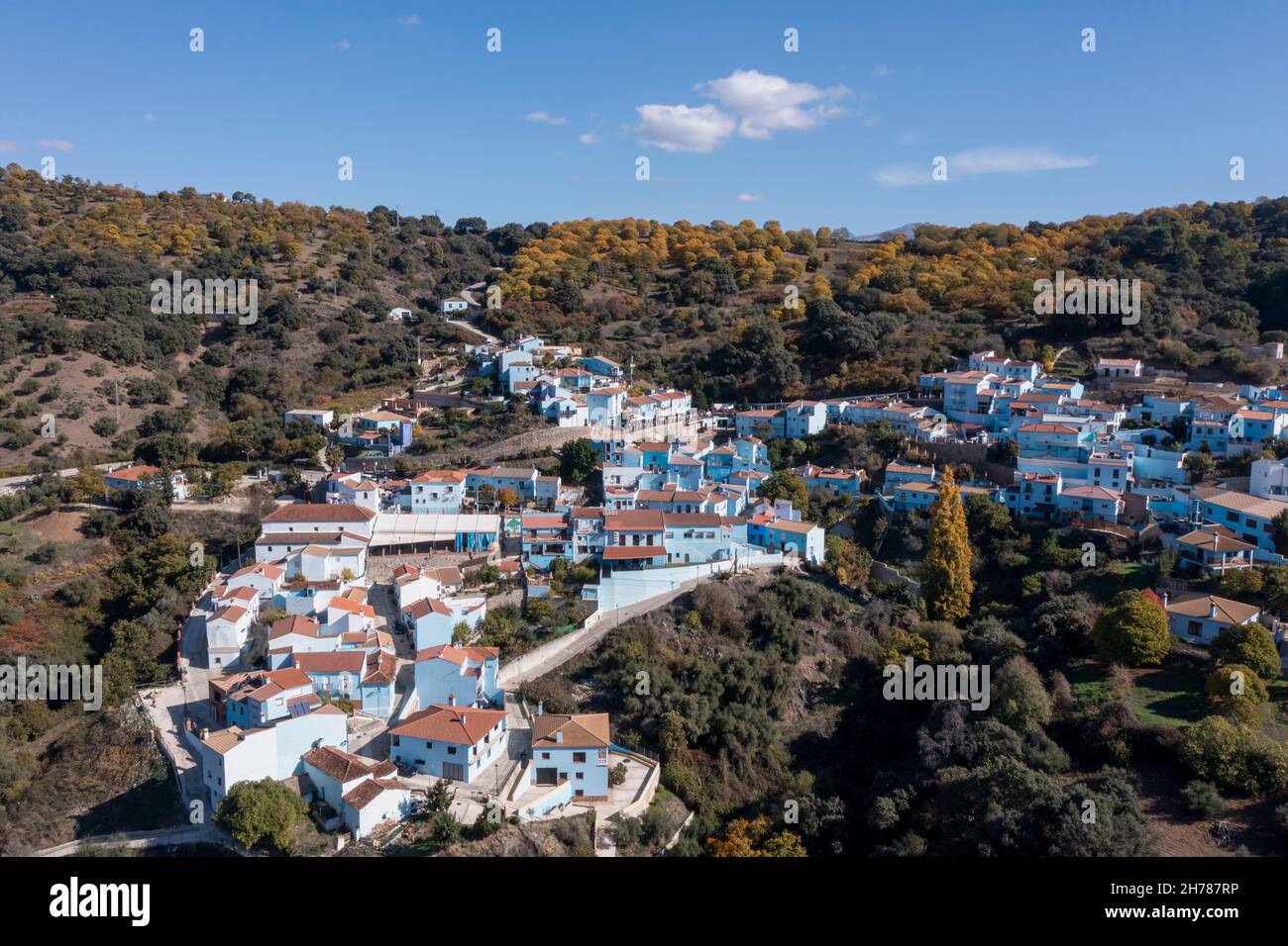 municipalities of the Genal valley, Júzcar in the province of Malaga ...
