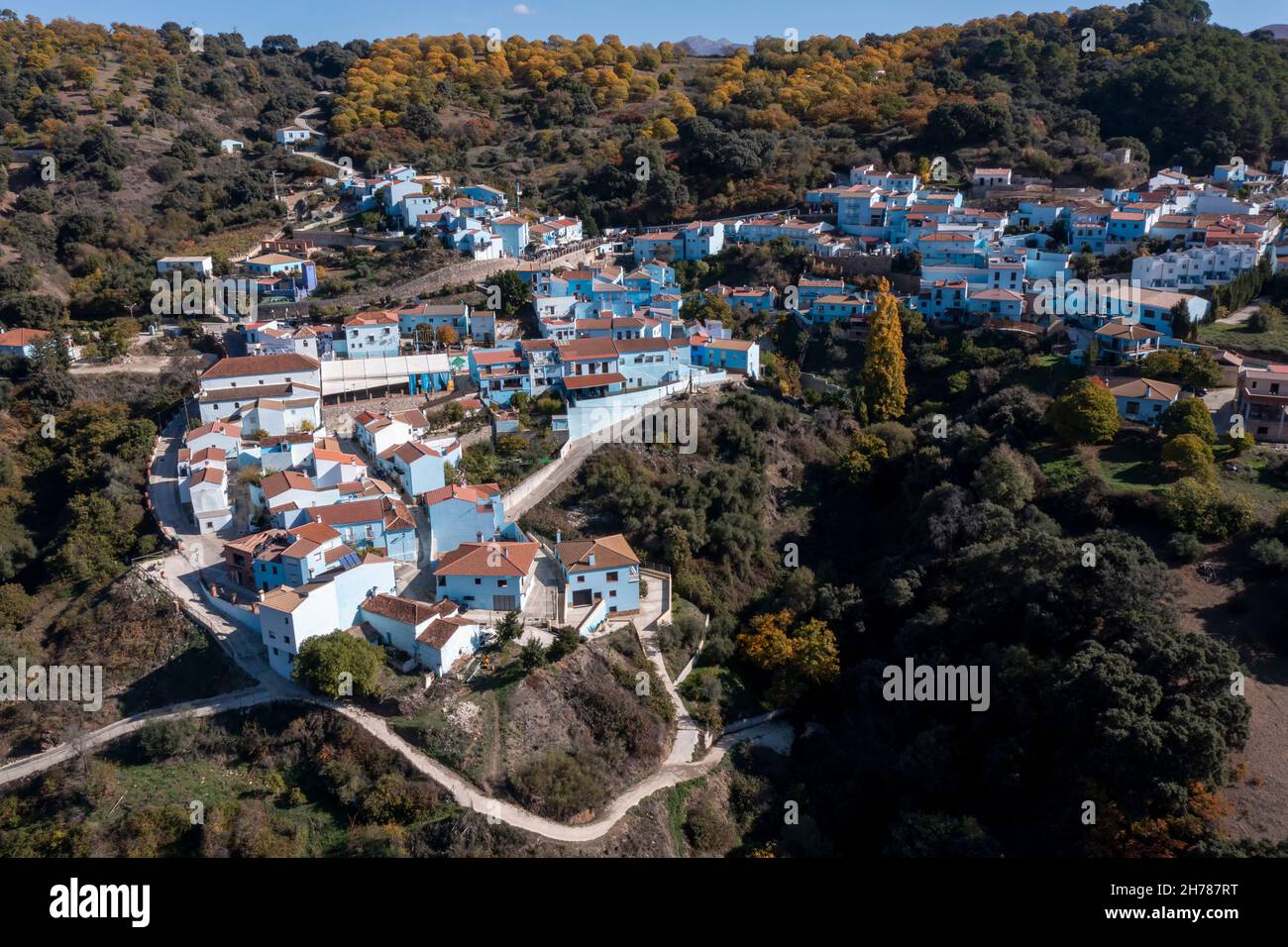 municipalities of the Genal valley, Júzcar in the province of Malaga ...