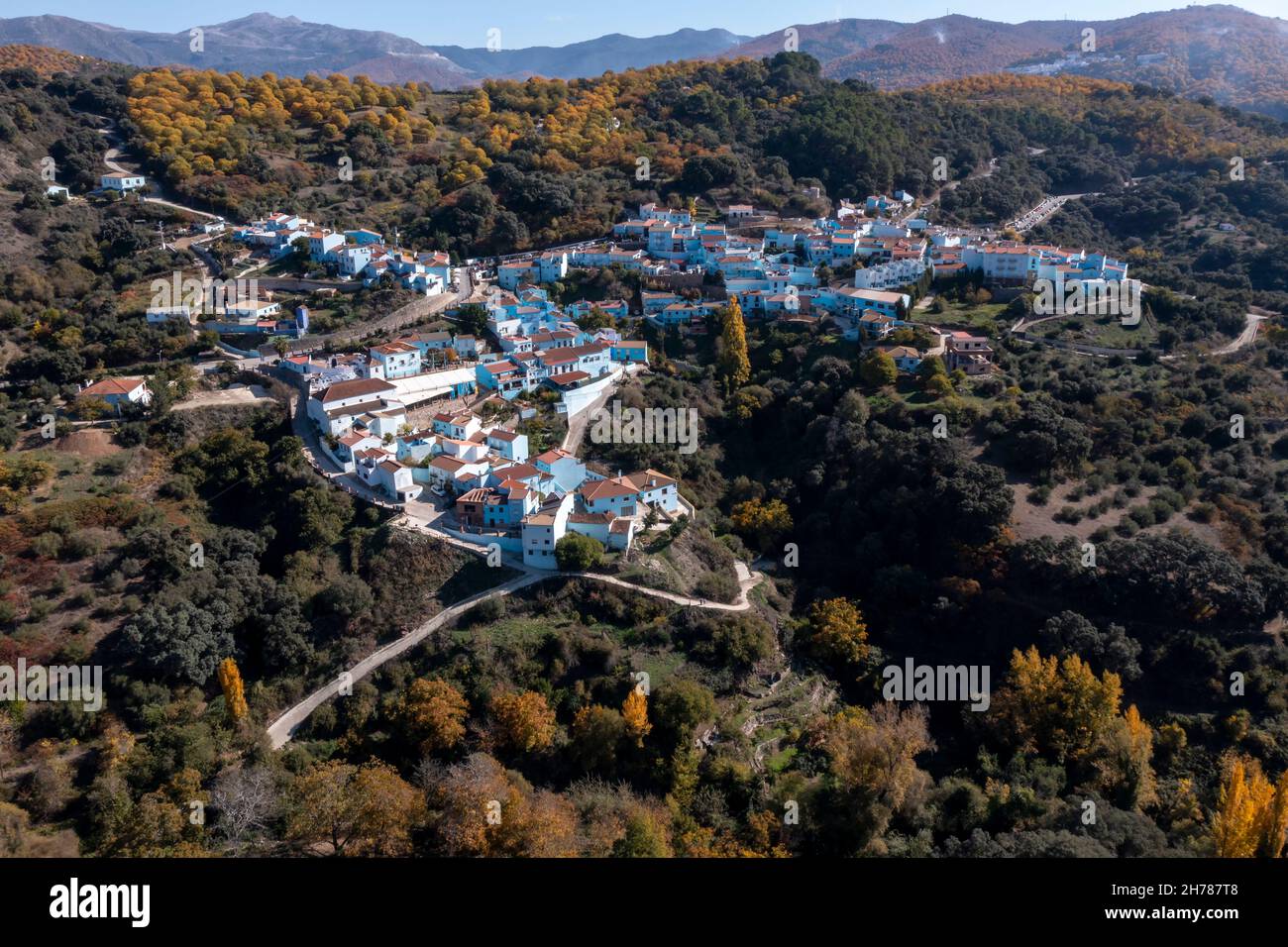 municipalities of the Genal valley, Júzcar in the province of Malaga ...