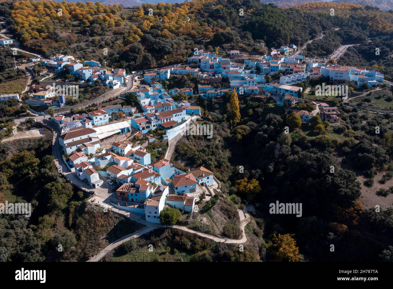 municipalities of the Genal valley, Júzcar in the province of Malaga ...