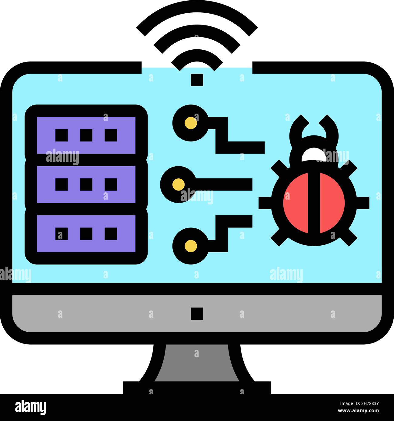web attacks color icon vector illustration Stock Vector Image & Art - Alamy