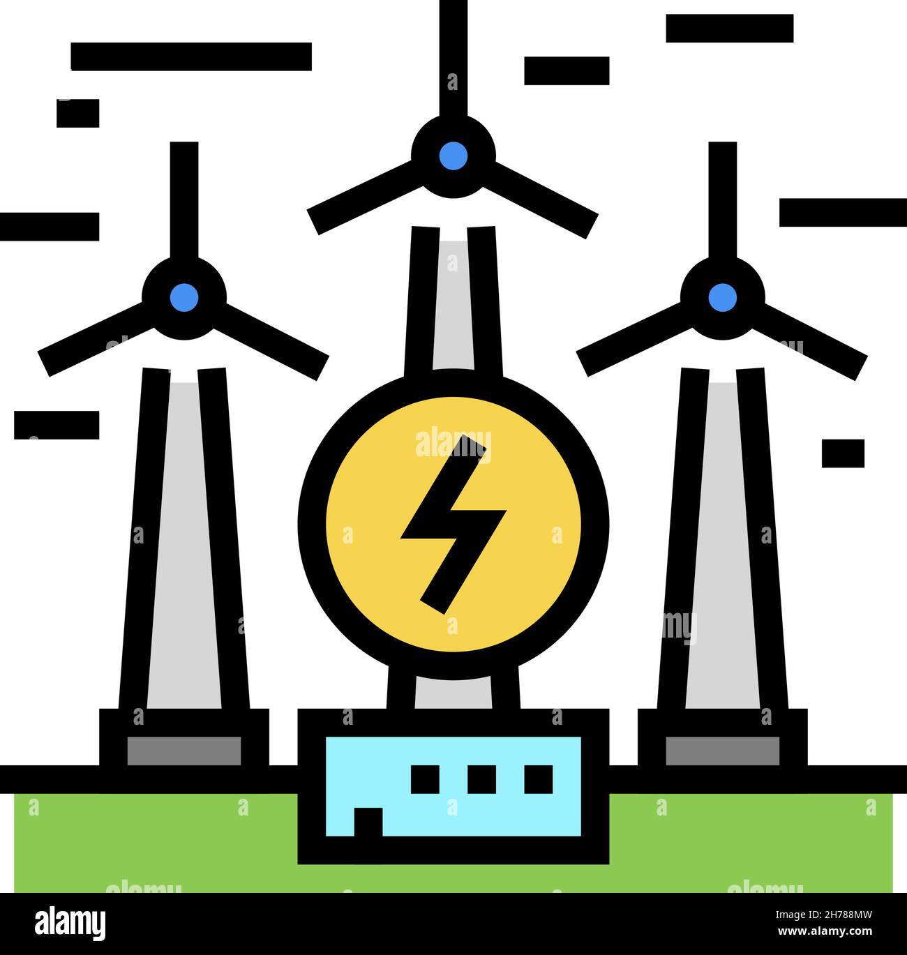 wind electricity construction color icon vector illustration Stock ...