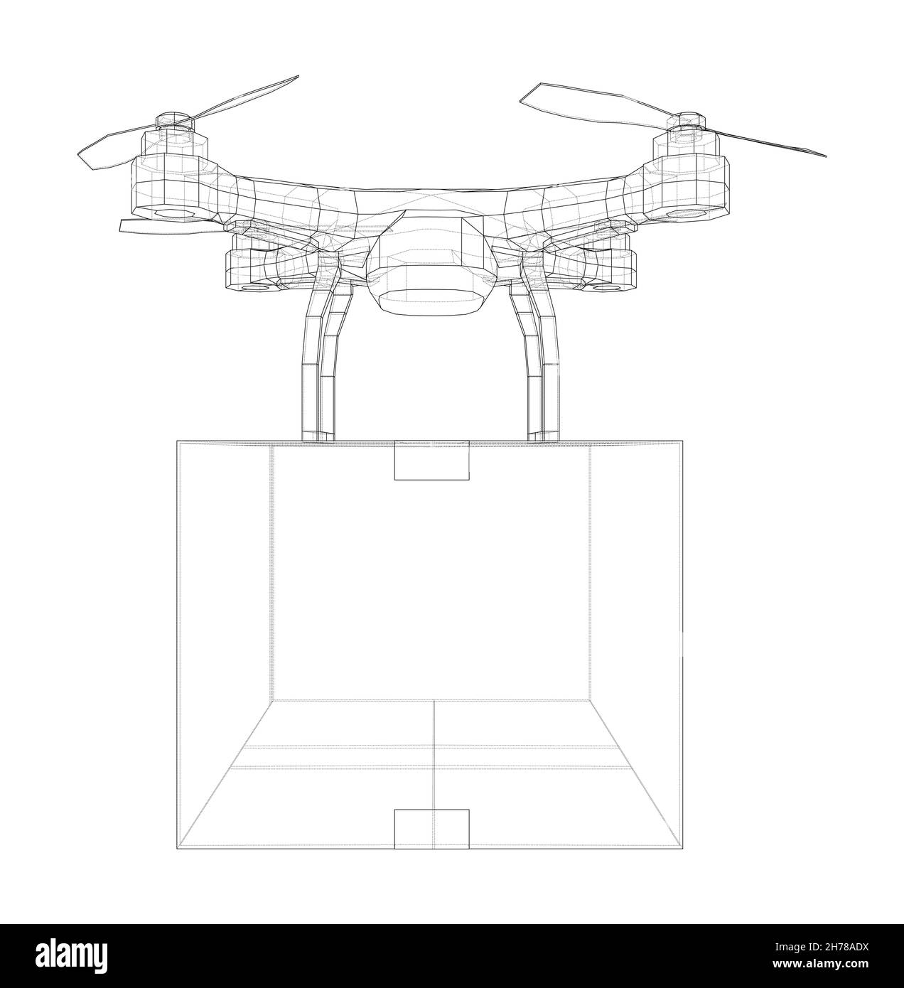 Delivery drone concept outline Stock Photo - Alamy