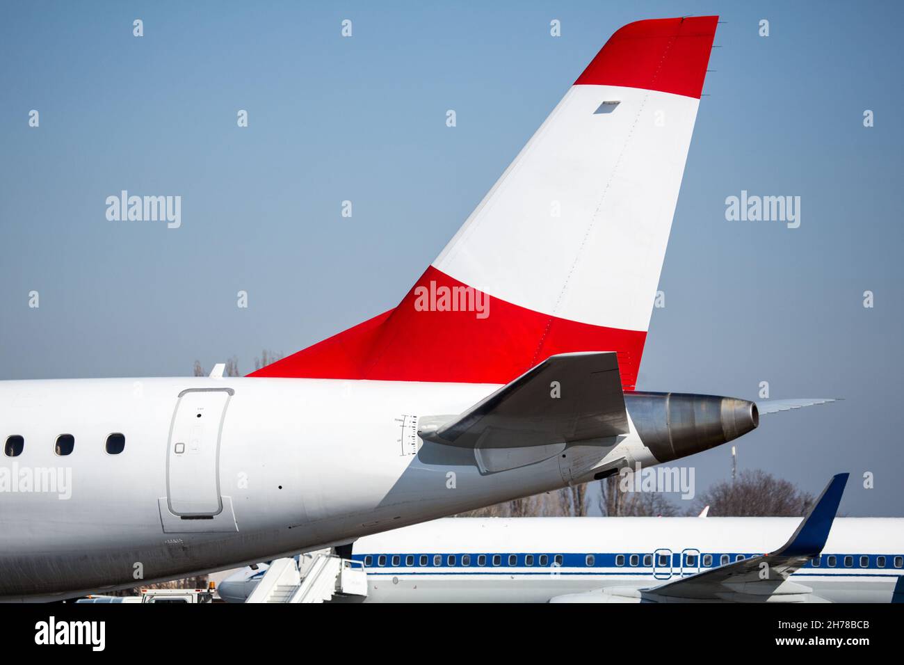 airplane turbine close-up. turbojet engine of a modern aircraft ...