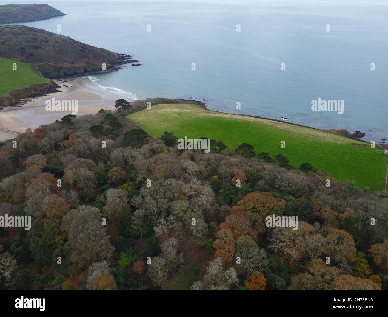 Porthluney beach near caerhays Cornwall England uk Stock Photo - Alamy